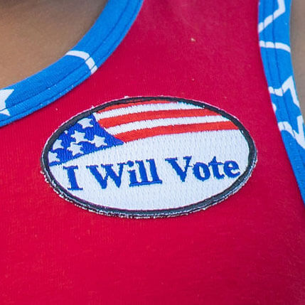"I Will Vote" Iron-On Patch - Princess Awesome & Boy Wonder