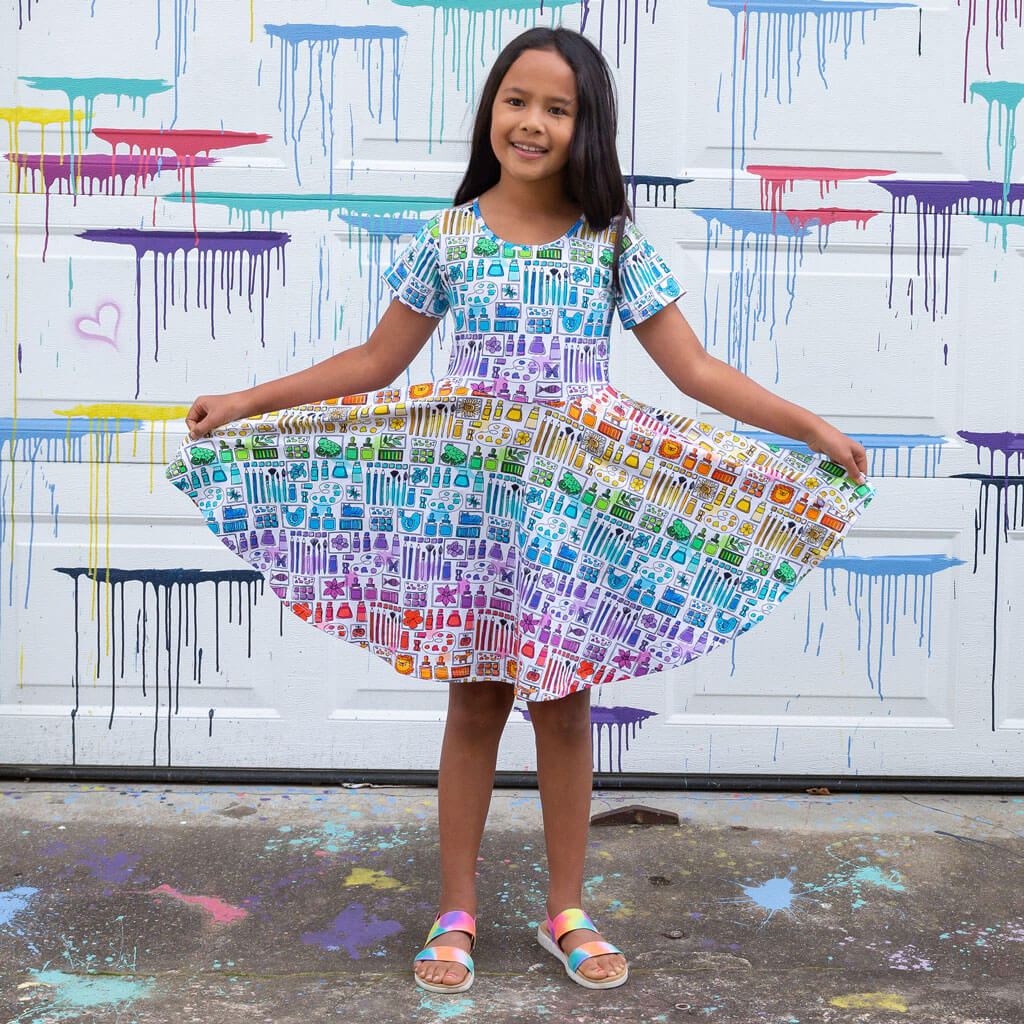"Smarty Paints" Rainbow Art Supplies Super Twirler Dress with Pockets ...