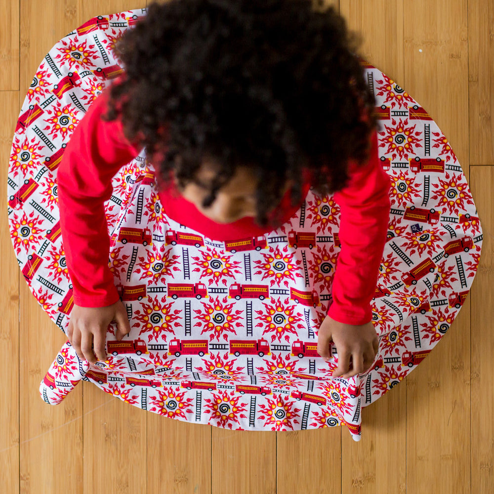 "Rescue Ready" Fire Engine Twirly Play Dress with Pockets and Long Sle ...