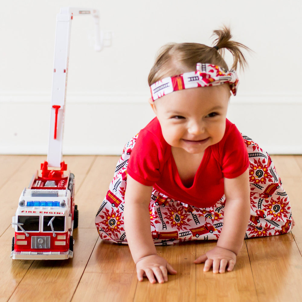 "Rescue Ready" Fire Engine Snapsuit Dress - Princess Awesome & Boy Wonder