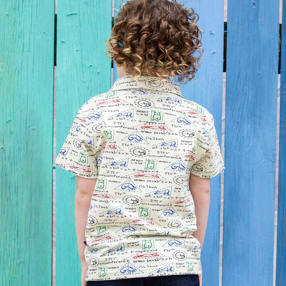 "Scratch Paper" Geometry Cats Short Sleeve Polo Shirt - Princess ...