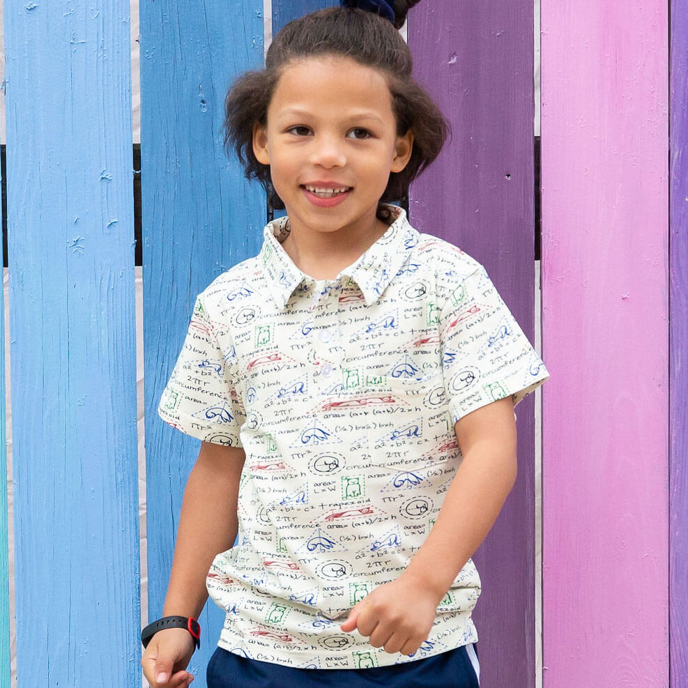 "Scratch Paper" Geometry Cats Short Sleeve Polo Shirt - Princess ...