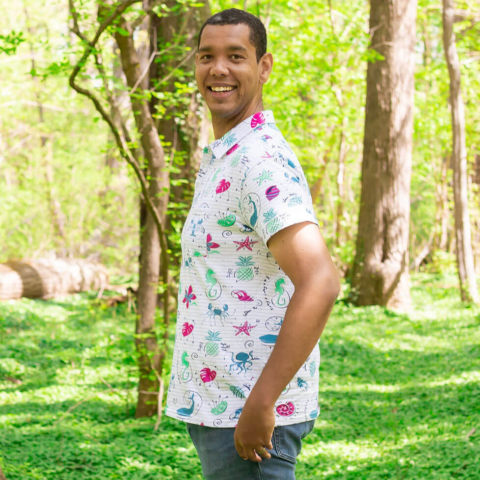 "Fibonacci Summer" Adult Math in Nature Short Sleeve Polo Shirt ...