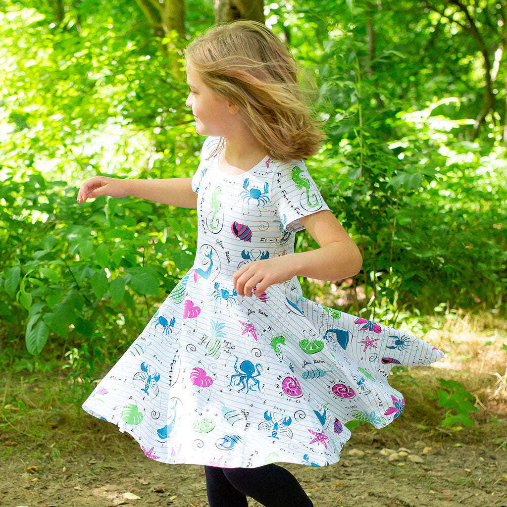 Math in Nature Short Sleeve Super Twirler Play Dress with Pockets ...